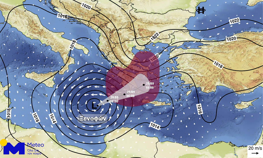 Δείτε πώς θα κινηθεί και ποιες περιοχές θα χτυπήσει ο κυκλώνας (χάρτης ...