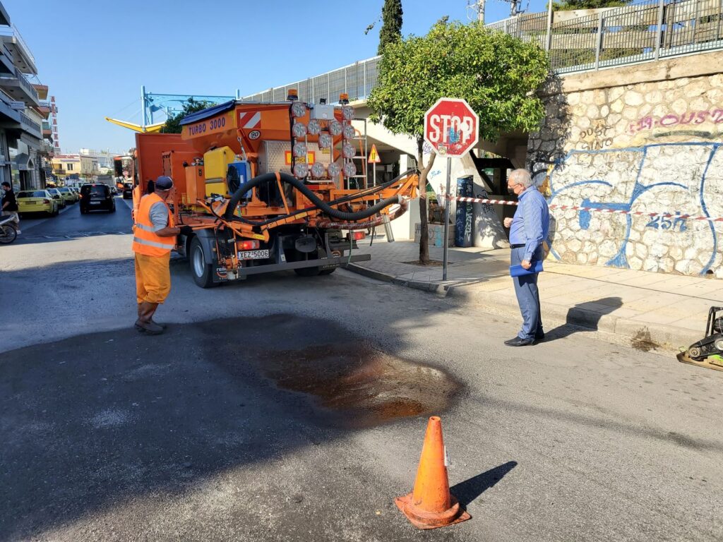 Αυτοψίες του Δημάρχου Αμαρουσίου σε εργασίες επισκευής οδοστρώματος ...