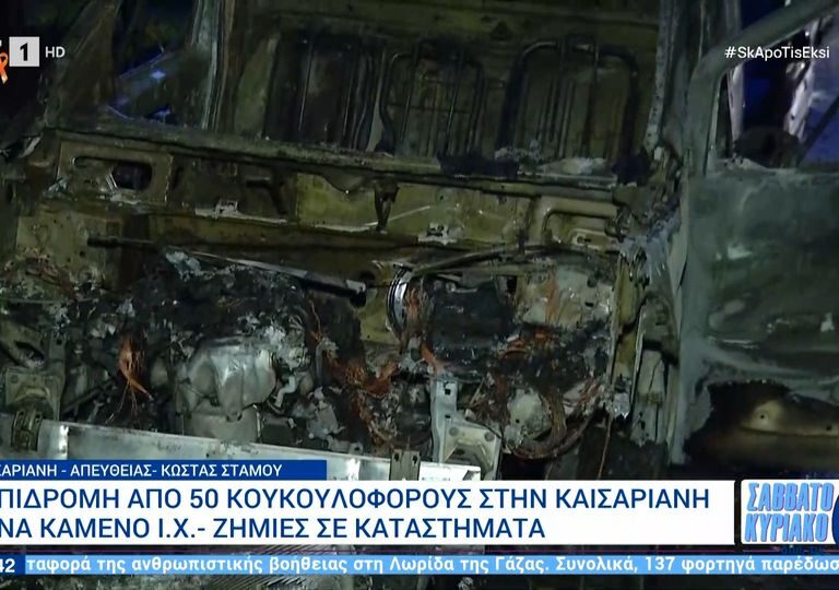 Καισαριανή: Eπιδρομή 50 κουκουλοφόρων-Καμμένο Ι.Χ. και ζημιές σε ...
