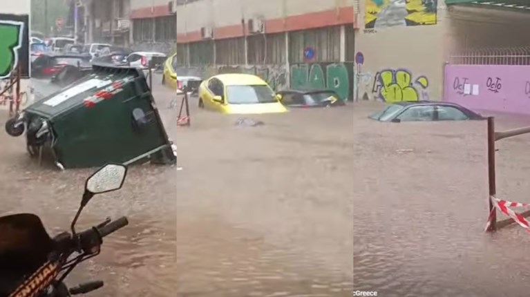 Πλημμύρισαν δρόμοι σε Αθήνα, Γαλάτσι, Ψυχικό λόγω βουλωμένων φρεατίων ...